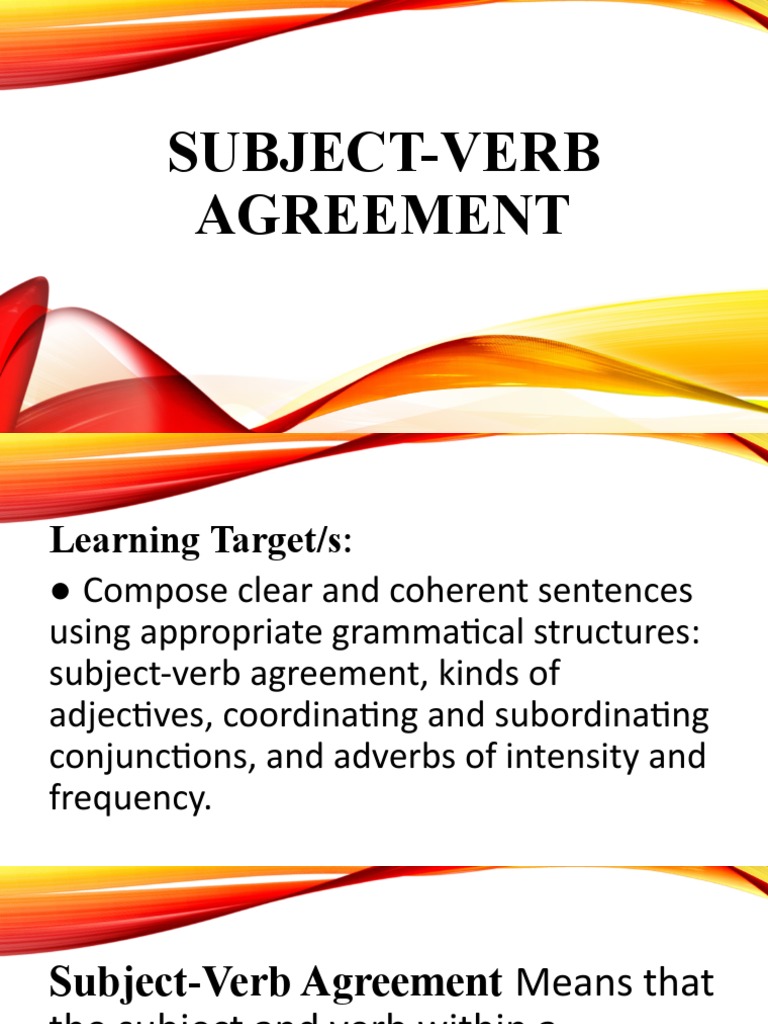 Grade 5 - Subject-Verb Agreement | PDF | Subject (Grammar) | Verb