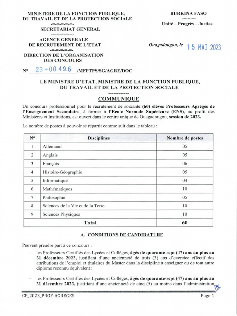 CP 2023 Prof Agrege Ens Second | PDF