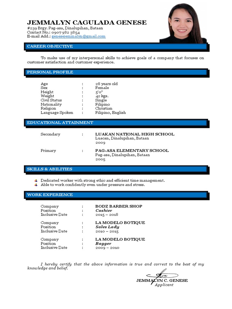 Jemmalyn Cagulada Genese | PDF
