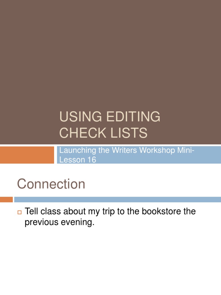 Editing Checklists for Writers Workshop | PDF | Poetry