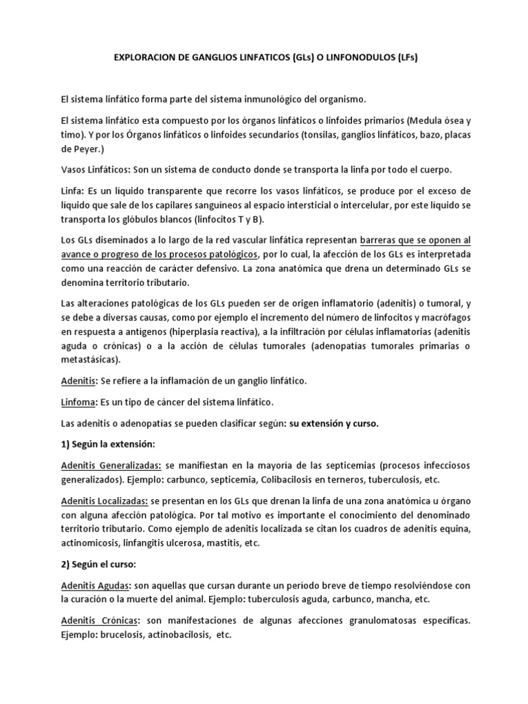 Exploración de Ganglios Linfáticos | PDF | Sistema linfático | Inmunología