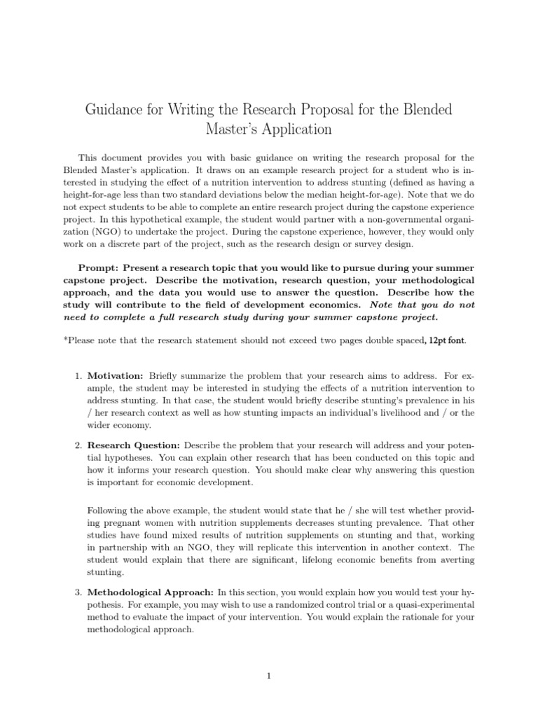 Guidance For BM Application - Research Proposal | PDF | Scientific ...