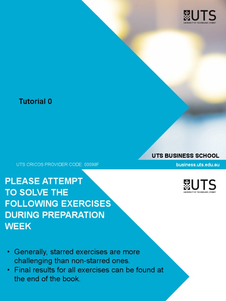UTS Business School Tutorial Exercises | PDF | Arithmetic | Elementary ...