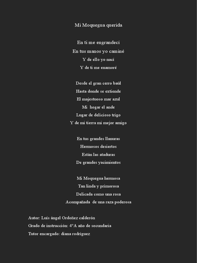 Mi Moquegua Querida | PDF