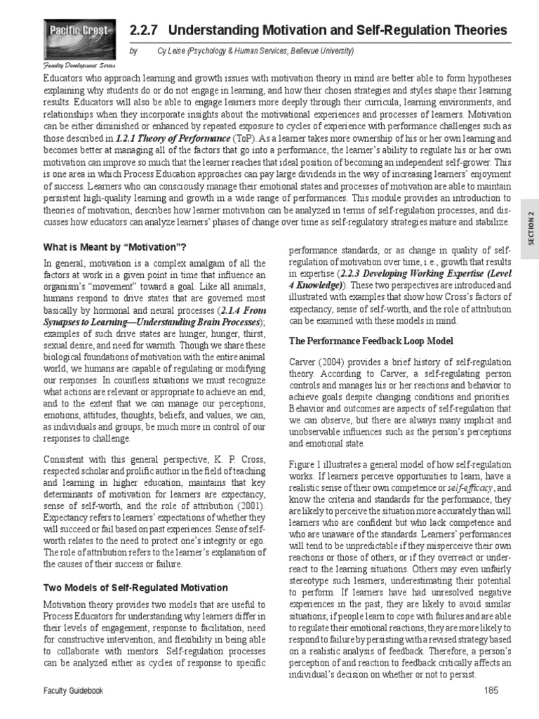 Understanding Motivation and Self-Regulation Theories | PDF ... Understanding Motivation and Self-Regulation Theories | PDF ...