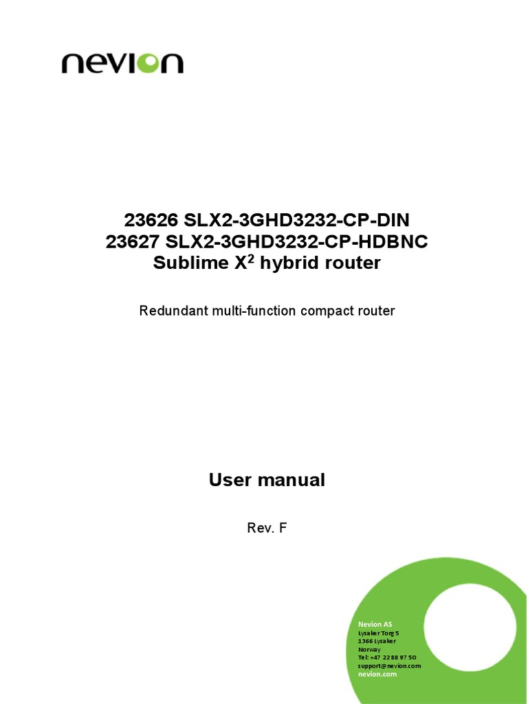 Nevion SLX2-3GHD3232-CP - Revf | PDF | Information And Communications ...