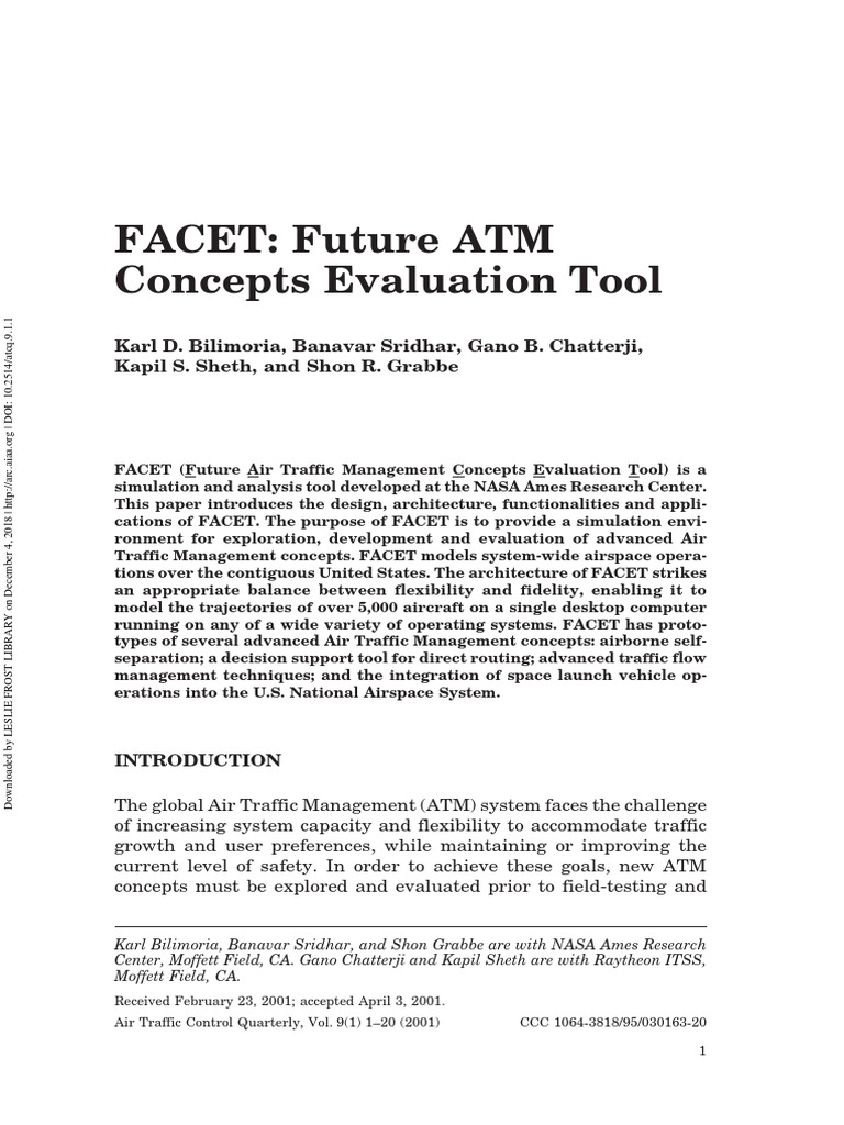 FACET: Future ATM Concepts Evaluation Tool | PDF | Airspeed | Graphical User Interfaces