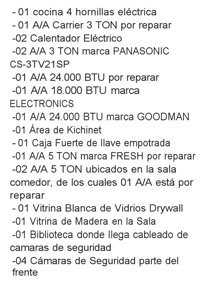 Inventario Casa Los Caobos - 221018-162337 | PDF