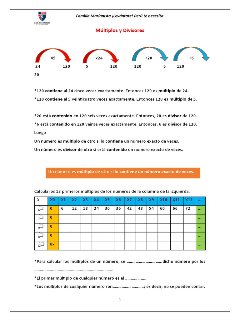 Múltiplos y Divisores Parte II | PDF | Matemática Elemental | Teoría de ...