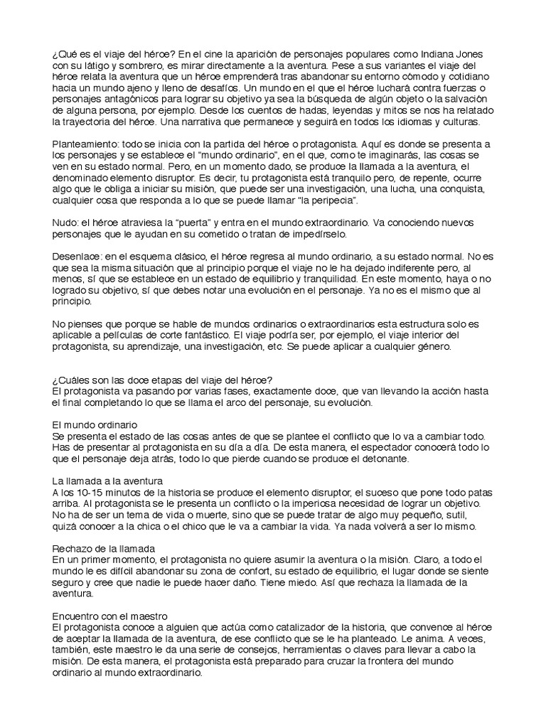 Las 12 Etapas del Viaje del Héroe | PDF | Héroe