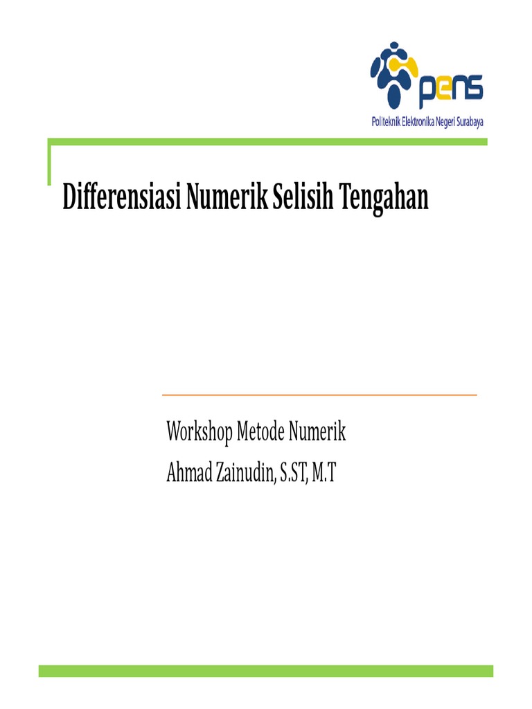 Metode Selisih Tengahan dalam Differensiasi | PDF