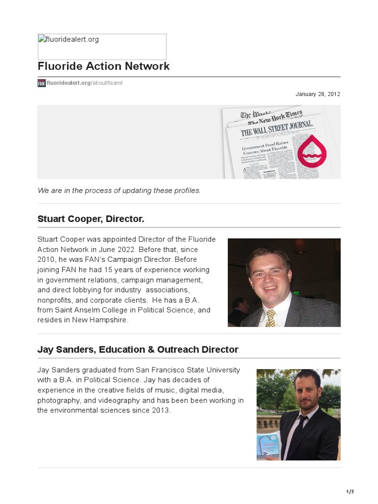 Fluoride Action Network Team | PDF | United States Environmental ...