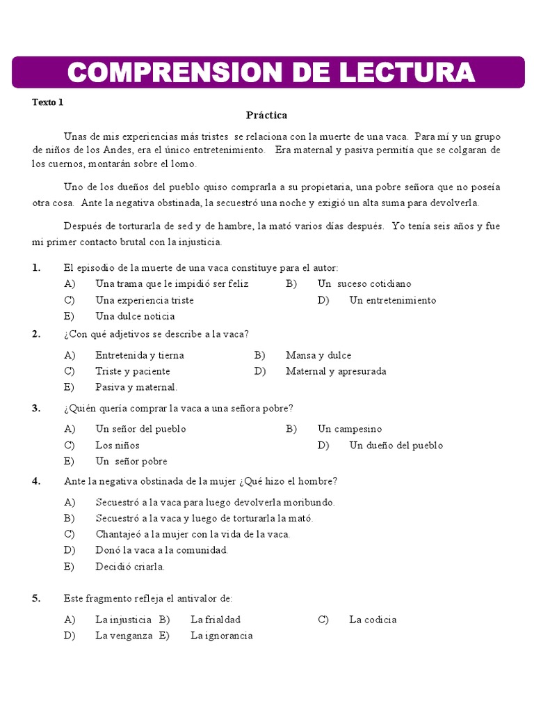 Comprension De Lectura Para Cuarto De Primaria Descargar Gratis Pdf