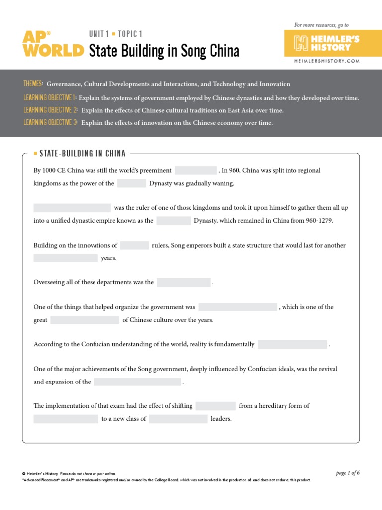 AP World Unit 1 Topic 1 Noteguides | PDF | China | World Politics AP World Unit 1 Topic 1 Noteguides | PDF | China | World Politics