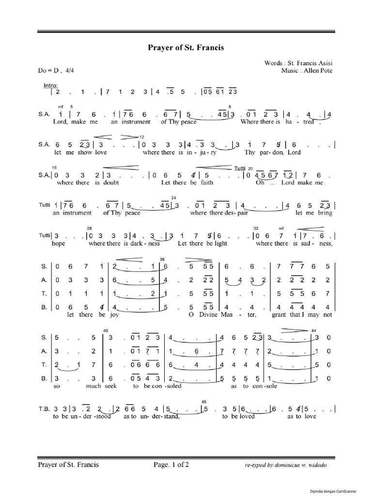 Prayer of ST - Francis (SATB) | PDF