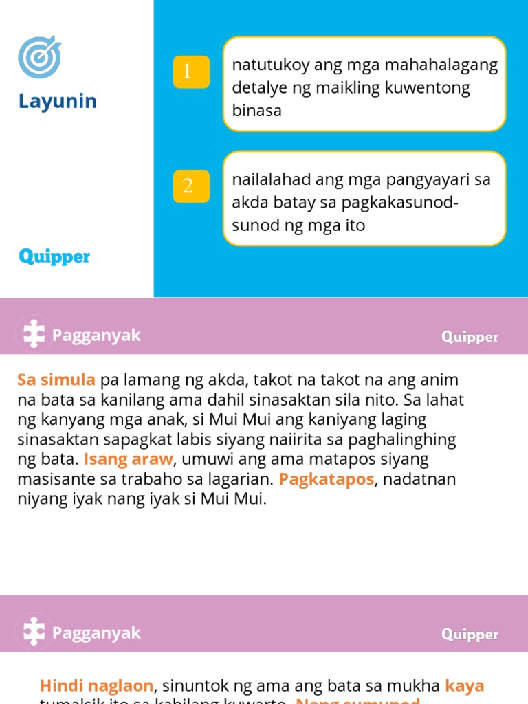 Mga Pang-Ugnay Sa Pagsusunod-Sunod NG Mga Pangyayari | PDF