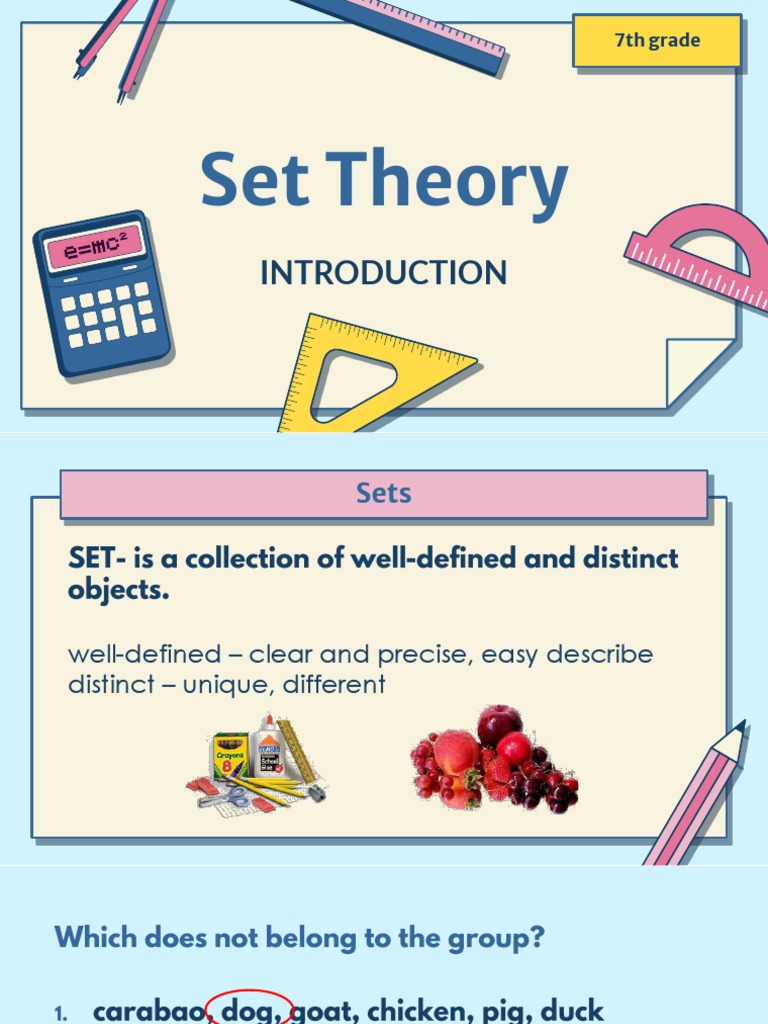 G7 - Intro To Sets | PDF | Set (Mathematics) | Empty Set
