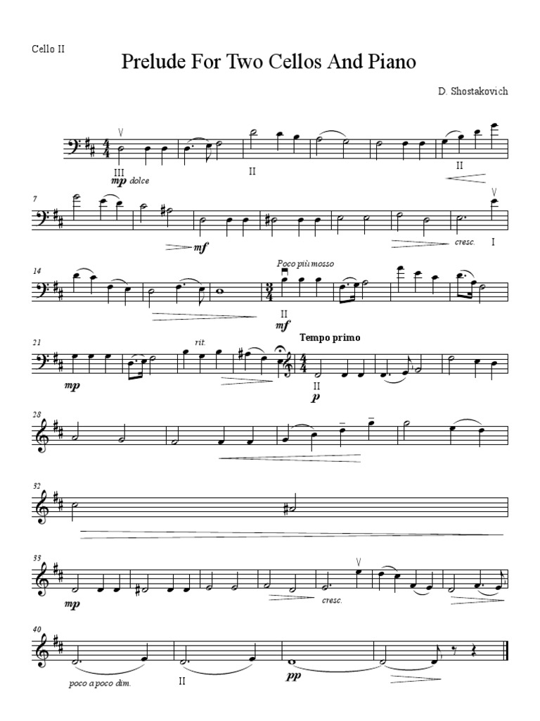 Prelude Shostakovich Cello II | PDF