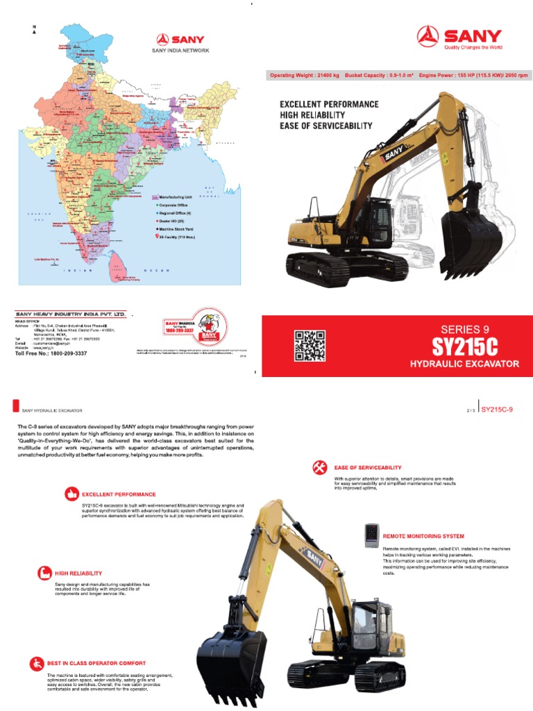 Sy215c Hydraulic Excavator | PDF