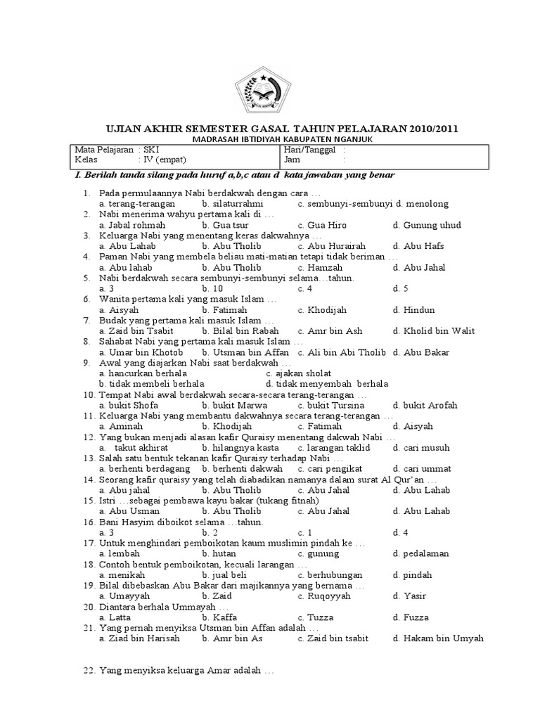 Soal Ski KLS 4 | PDF