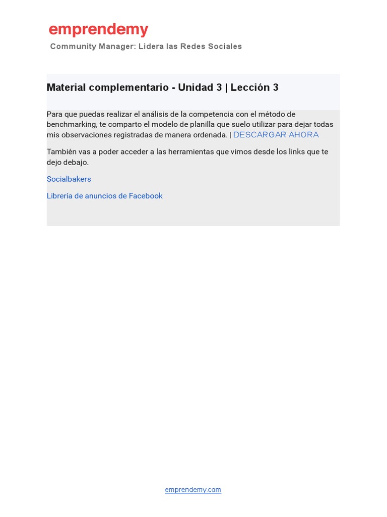 Material Complementario Unidad 3 Leccion 3 | PDF