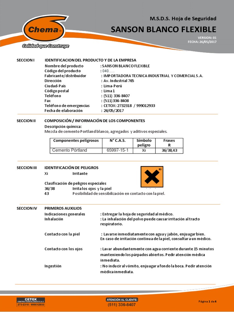 HS Sanson Blanco Flexible V01 | PDF | Agua | Alimentos