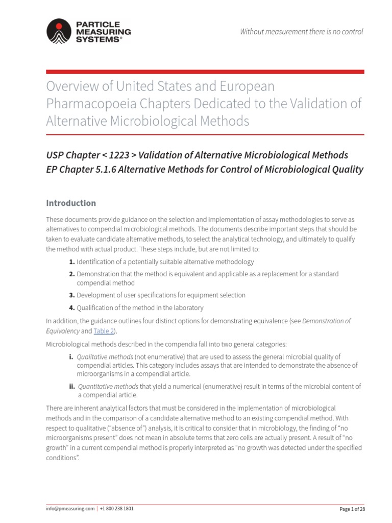 Microbiological Method Validation | PDF | Colony Forming Unit ...