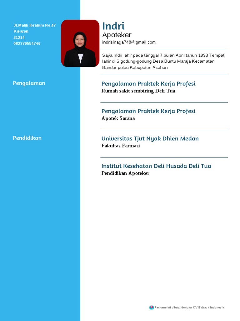 CV Indri | PDF | Karier & Perkembangan | Pengembangan Diri