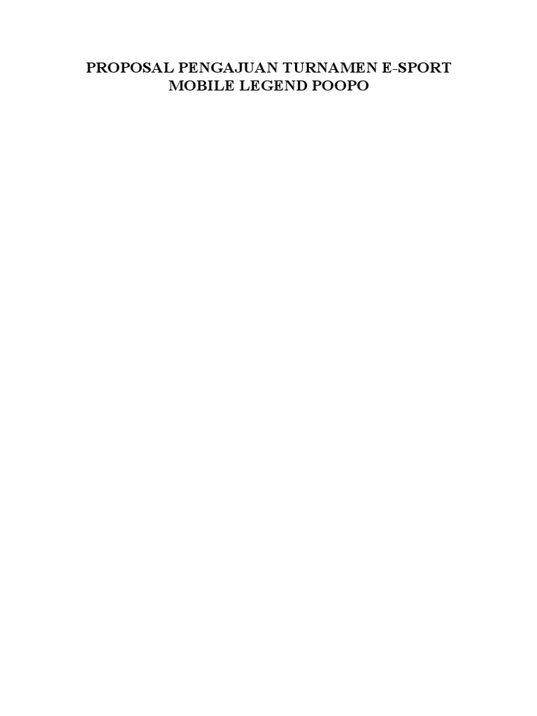 Proposal Pengajuan Tournament MLBB Poopo | PDF