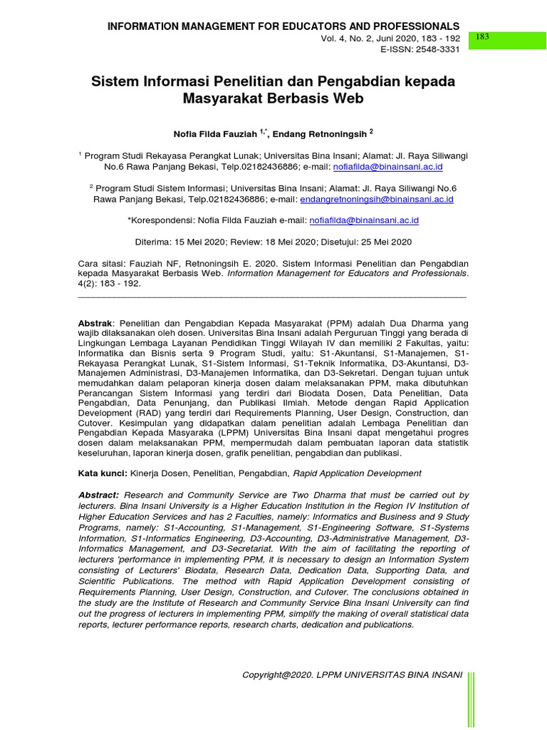Sistem Informasi Penelitian Dan Pengabdian Kepada | PDF