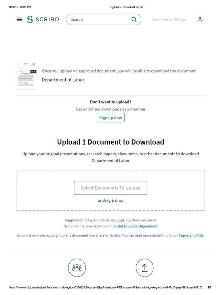 Upload A Document - Scribd | PDF | Scribd | Computing
