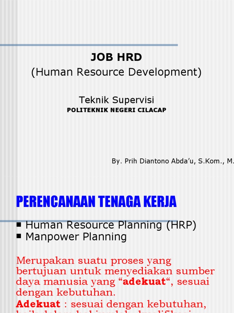 Slide 13 Perencanaan Tenaga Kerja (HRD) | PDF
