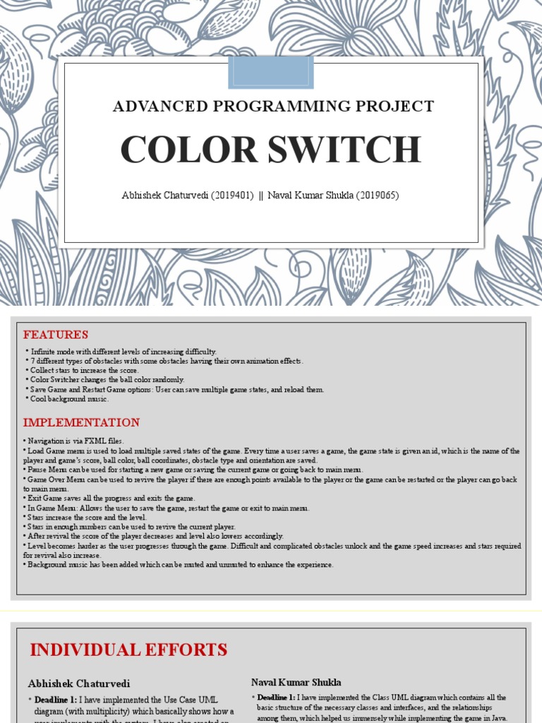 Color Switch Pdf Class Computer Programming Graphical User Interfaces