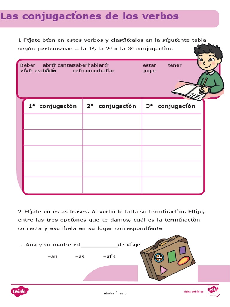 Ficha de Actividad Las Conjugaciones de Los Verbos Ver 2 | PDF | Verbo ...