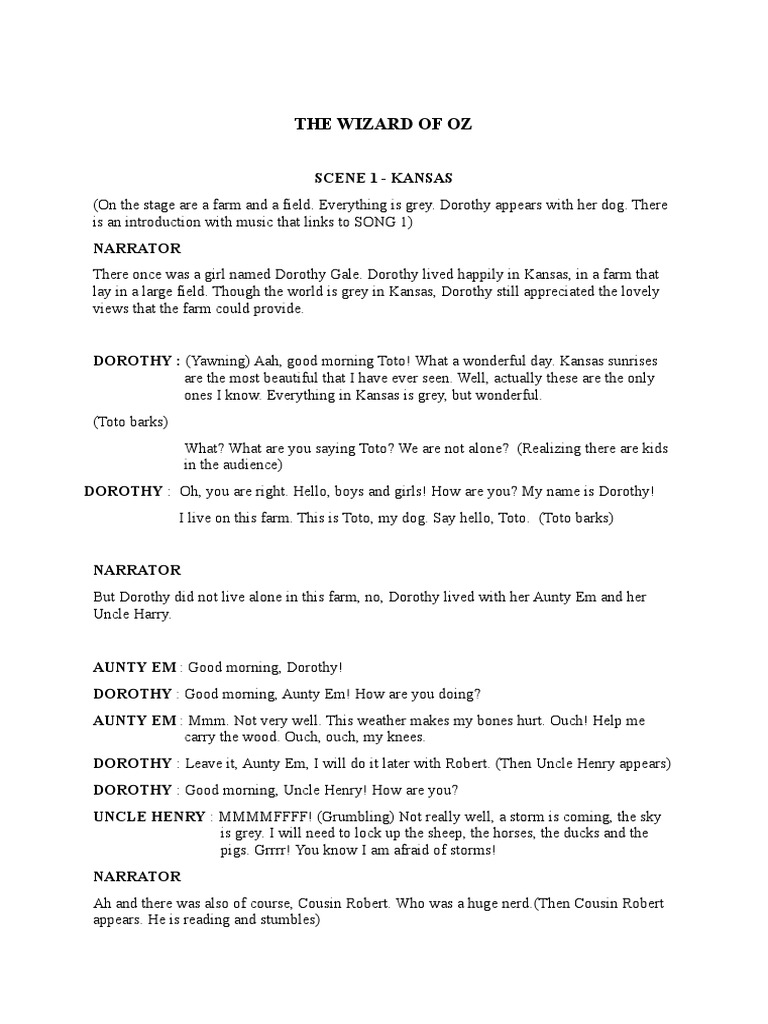 The Wizard of Oz | PDF | Dorothy Gale | Scarecrow (Oz)