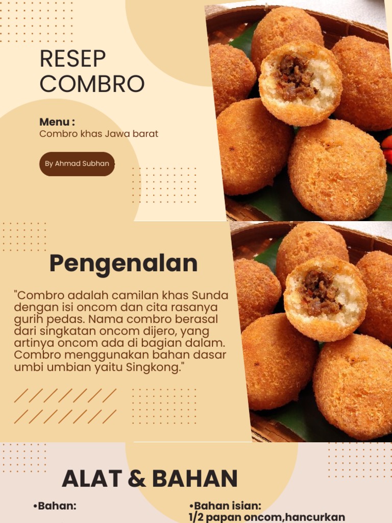 Resep Combro Khas Sunda dan Cara Membuatnya | PDF | Memasak, Makanan ...