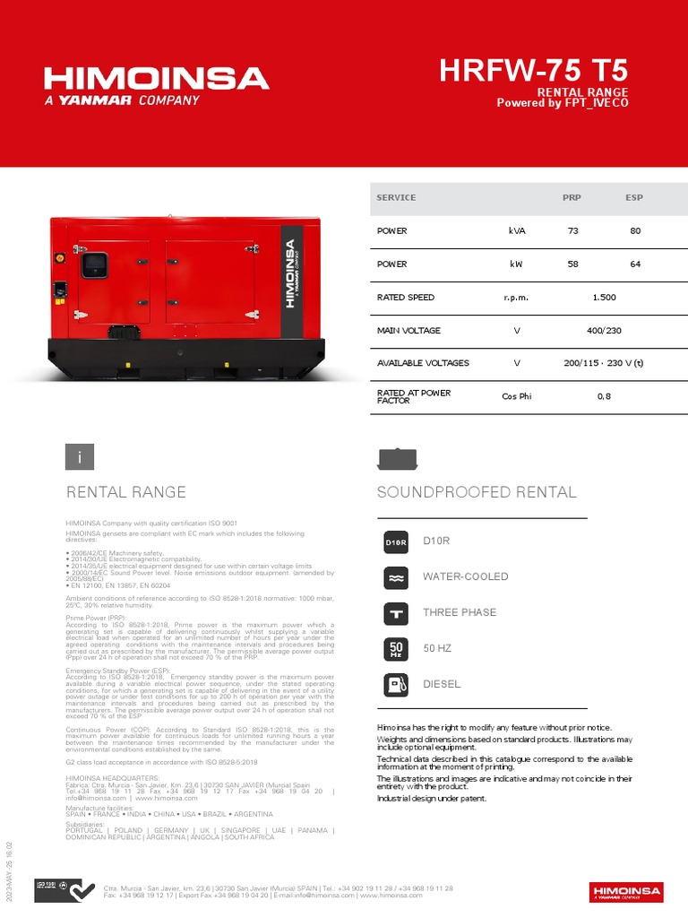 Himoinsa HRFW-75 T5 | Download Free PDF | Electrical Engineering ...