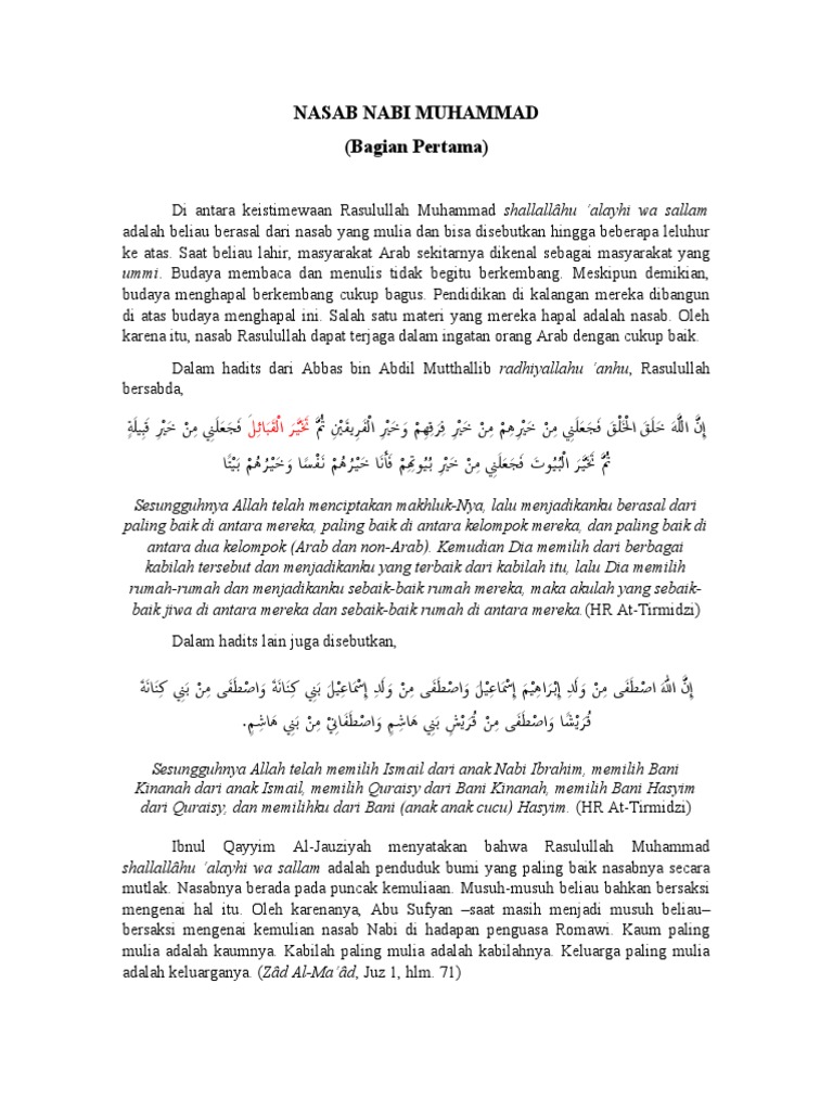 15 - Nasab Nabi Muhammad | PDF