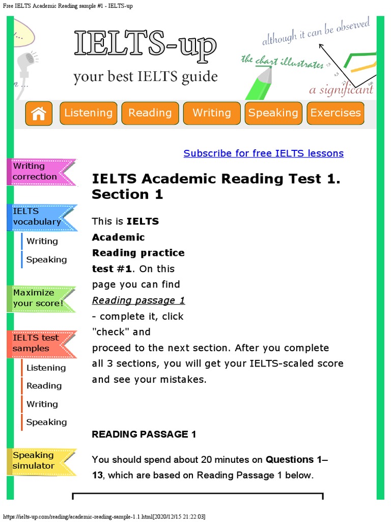 Ielts Academic Reading Practice 1 Pdf Mental Image Mind