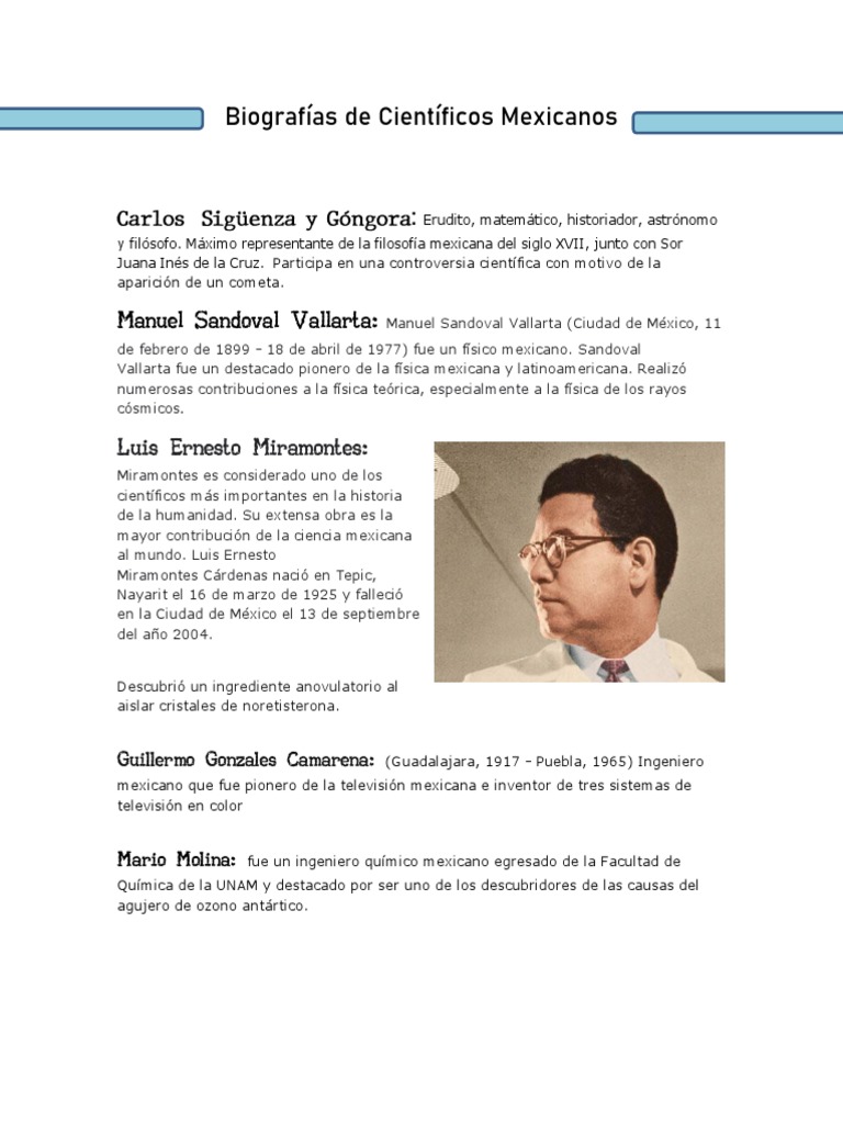 Biografías de 5 Científicos Mexicanos | PDF | Historia