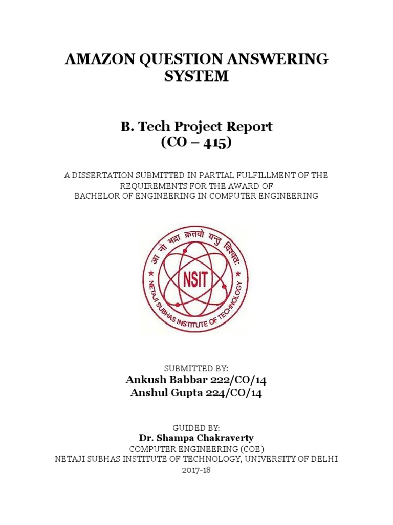 BTP Thesis Amazon QA System | PDF | Information Retrieval | Application Software