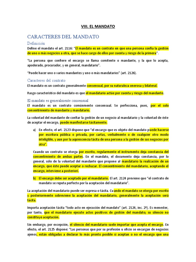El Mandato | PDF | Derecho privado | Justicia