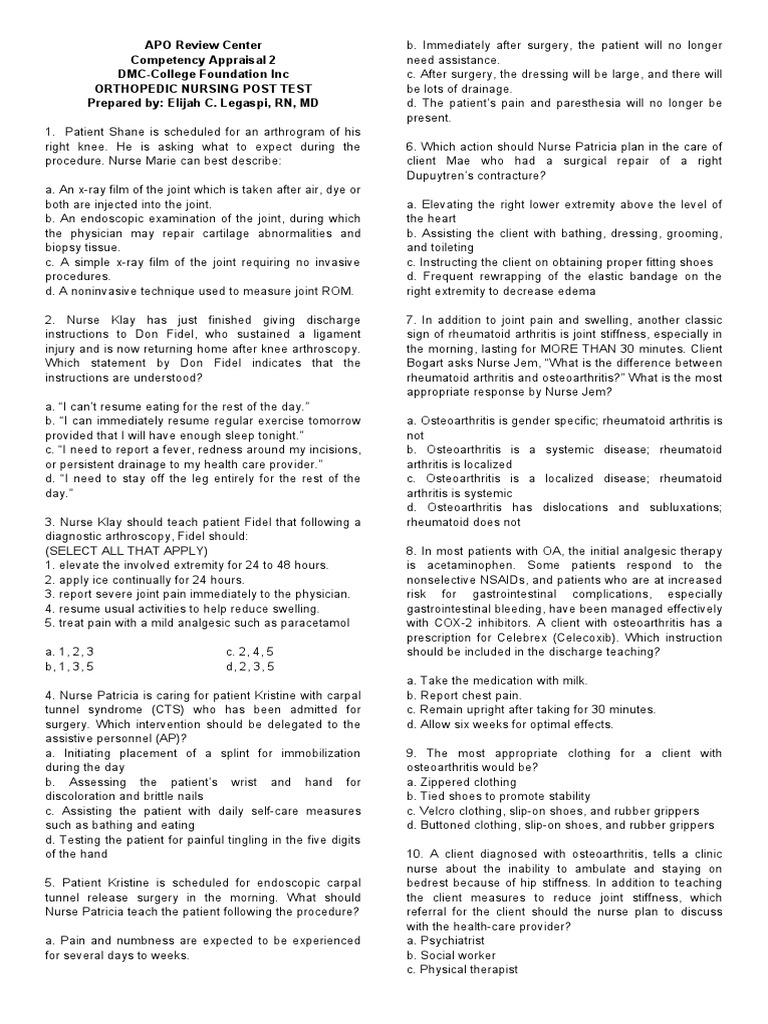 ortho-dr-legaspi-dipolog-final | PDF | Osteoarthritis | Rheumatoid ...