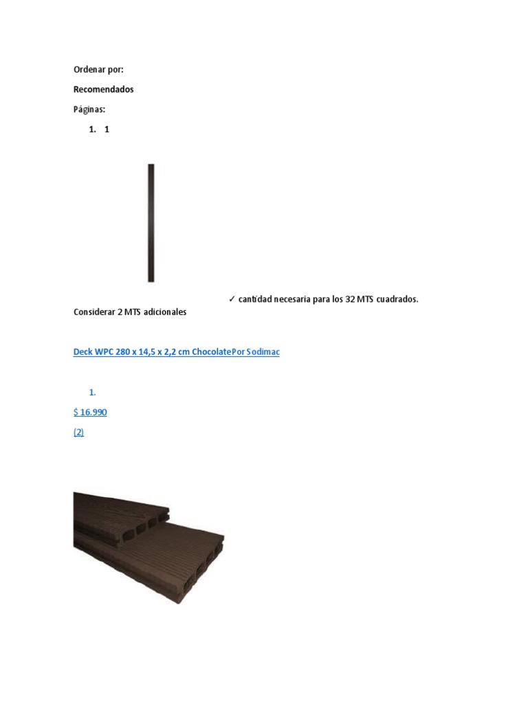 materiales Deck | PDF | Diodo emisor de luz | Mortero (Albañilería)