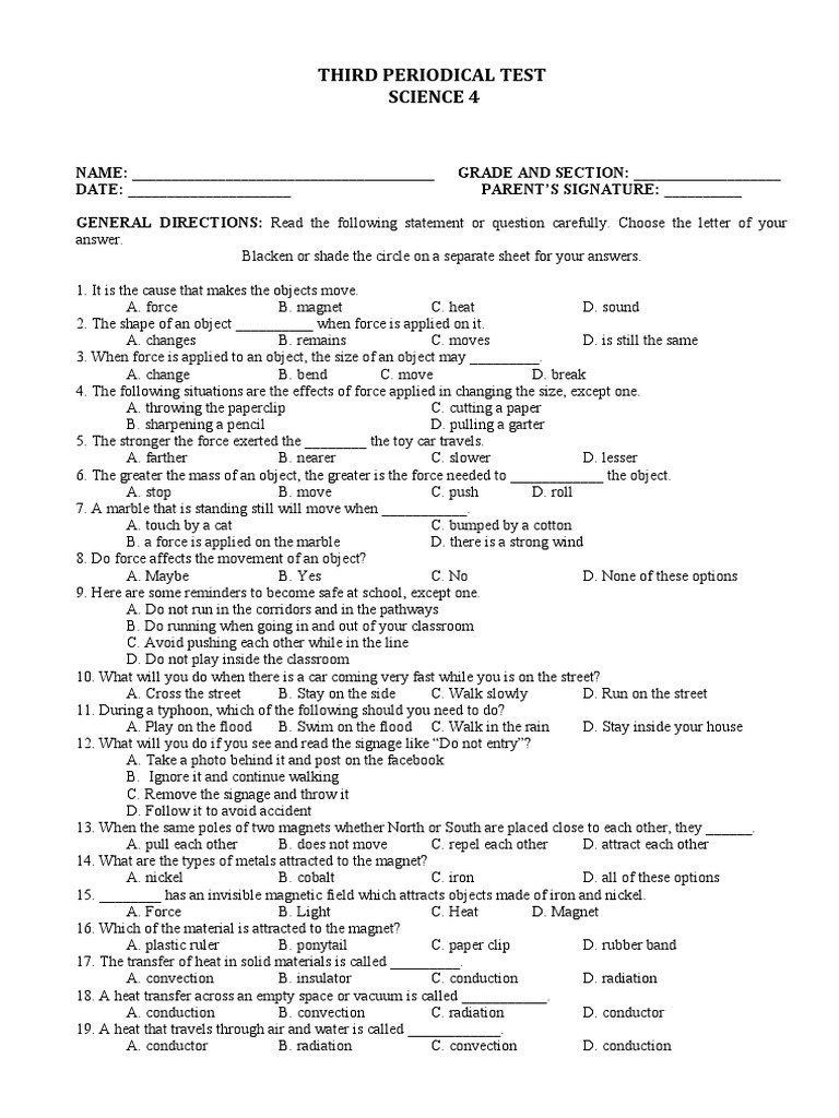 Science 4 Third Periodical Test | PDF | Light | Reflection (Physics)