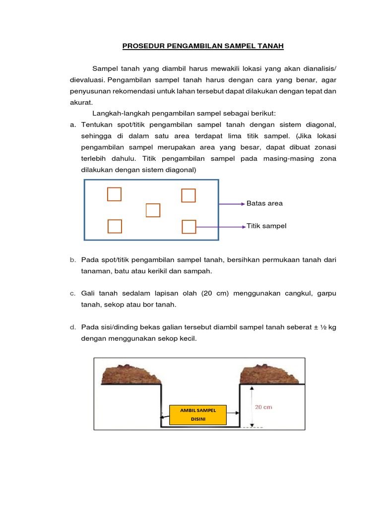 PROSEDUR PENGAMBILAN SAMPEL TANAH Rev 4 Juli | PDF