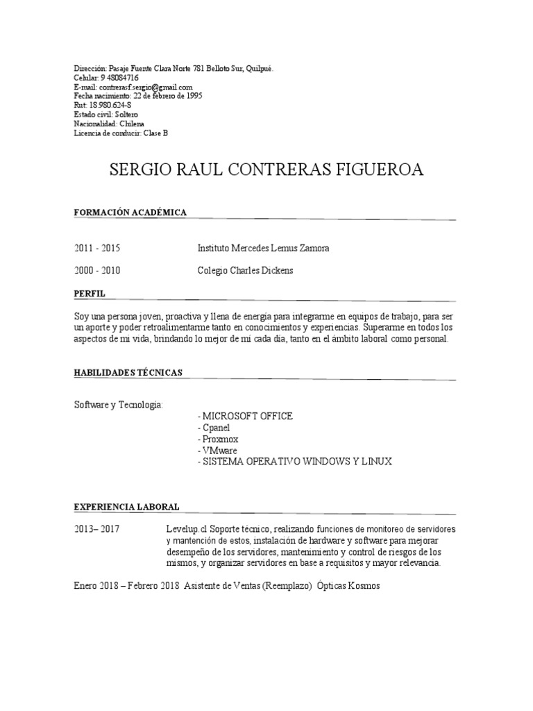 CV - Sergio Contreras | PDF