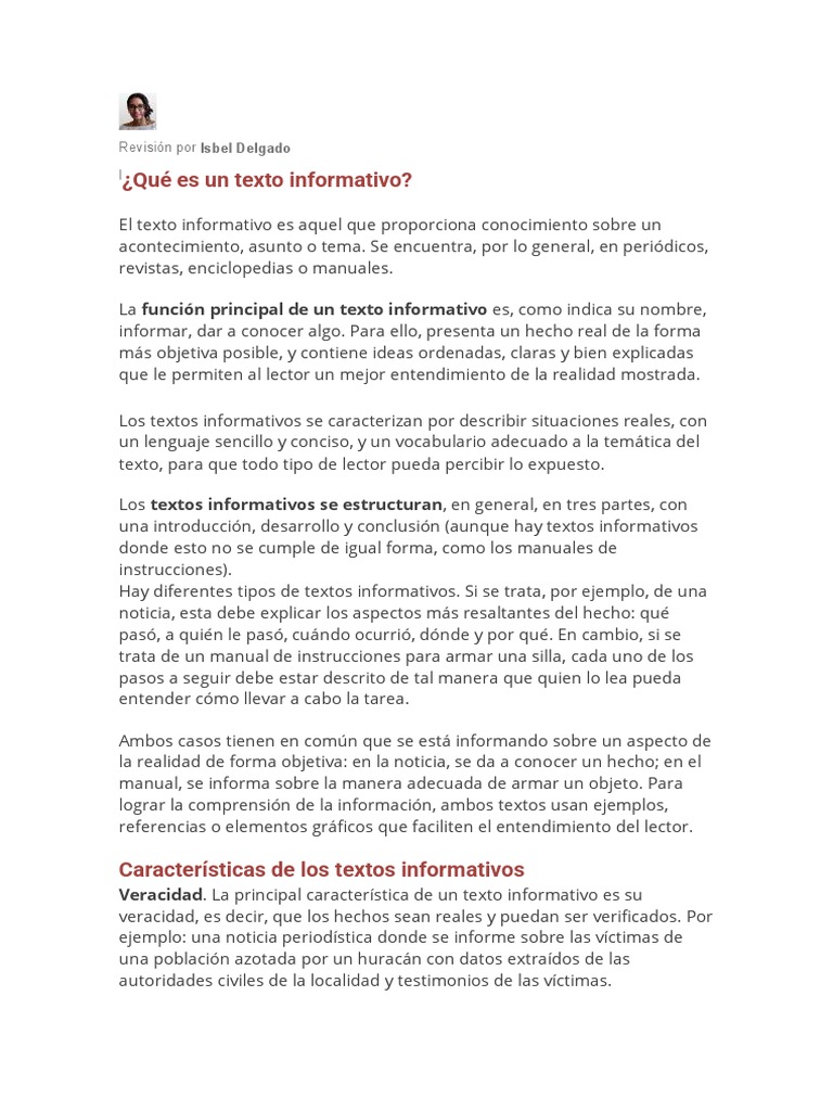 Los Textos Informativos | PDF | Verdad | Información