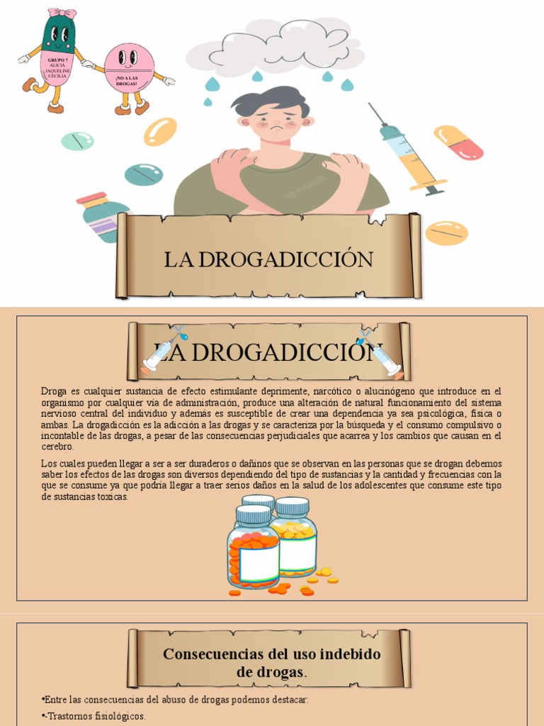 Diapositivas Drogas | PDF | La dependencia de sustancias | Drogas