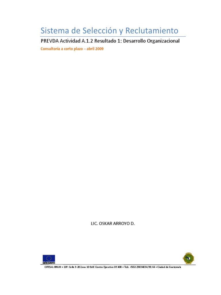 g) Sistema de Seleccion y Reclutamiento - Manual de Procedimientos Administrativos-financieros ...
